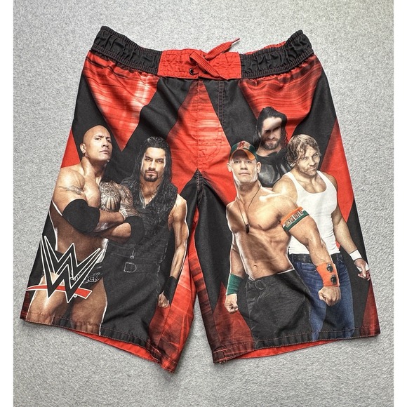 Bottoms | Wwe Board Shorts Boys Extra Large 1416 Red Black Wrestling ...